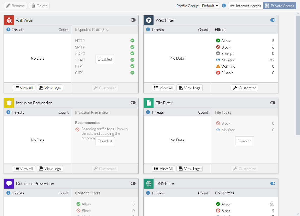 Configuring a private access security profile | FortiSASE 23.2.32